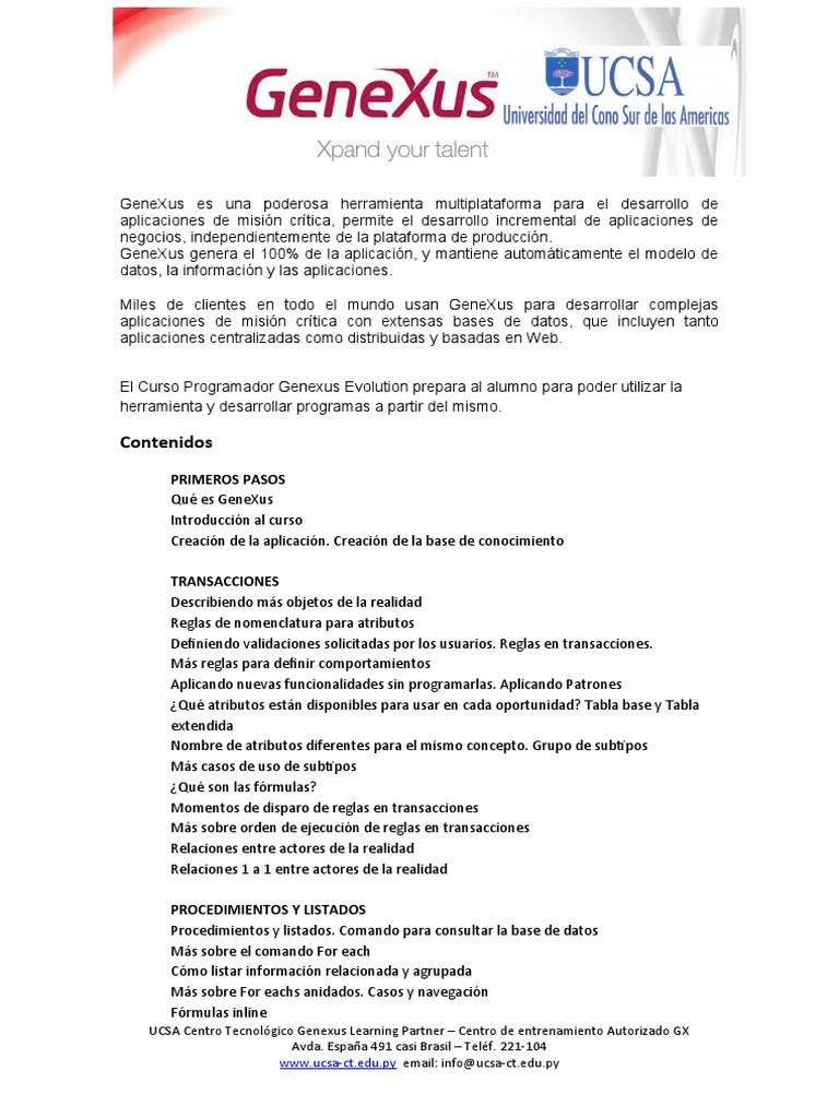 Genexus | PDF | Software multiplataforma | Bases de datos