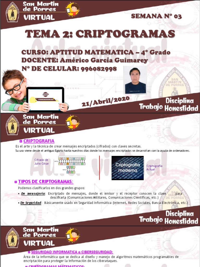 Tipos de Criptogramas en Matemáticas | PDF | Criptografía | Cifrado