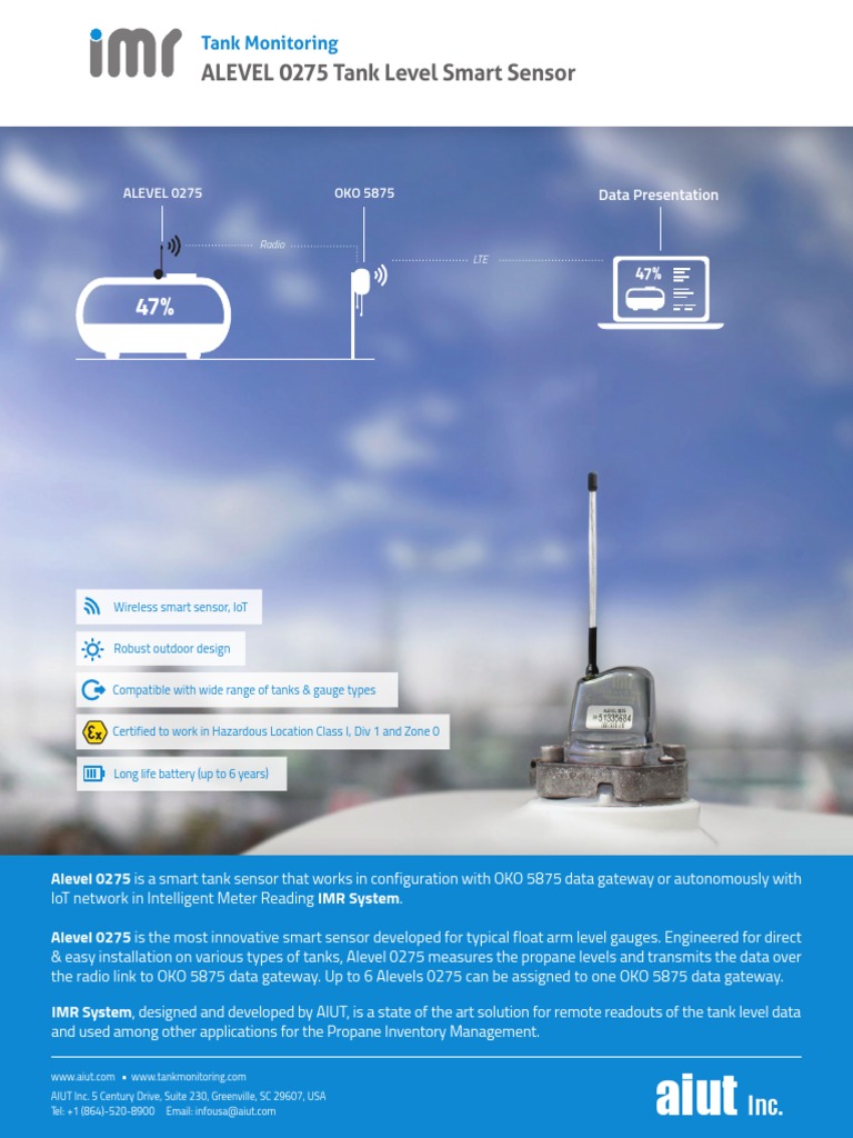ALEVEL 0275 Tank Level Smart Sensor | PDF | Internet Of Things | Radio