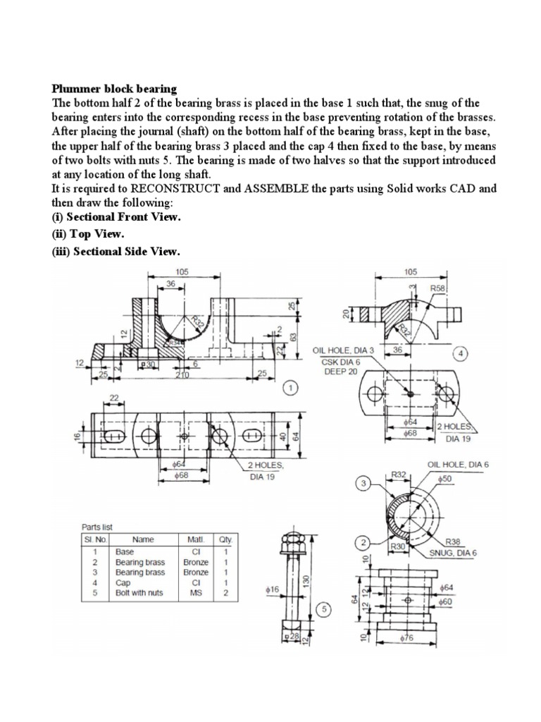 CAD Assembly for Plummer Block | PDF