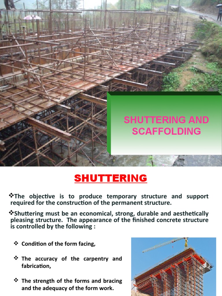 Shuttering and Scaffolding Guidelines | PDF | Scaffolding | Building ...