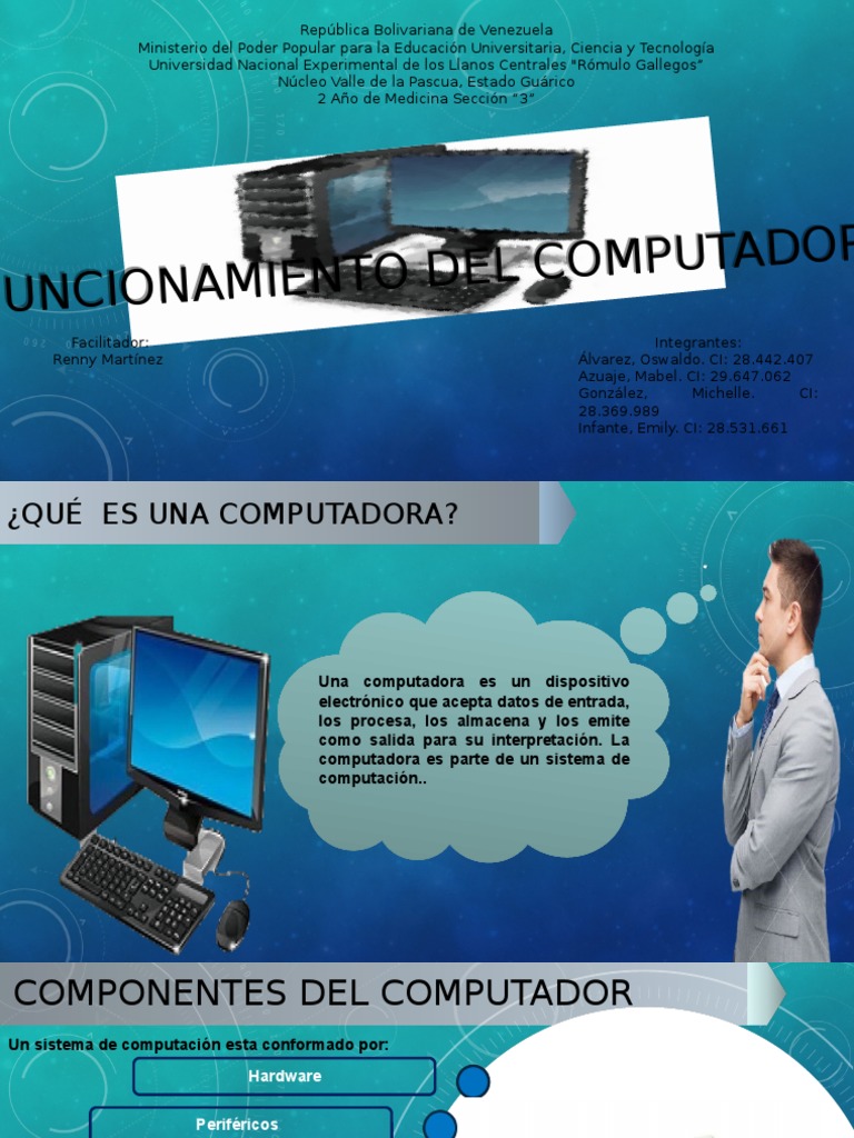 Diapositivas Funcionamiento Del Computador | PDF | Hardware de la ...