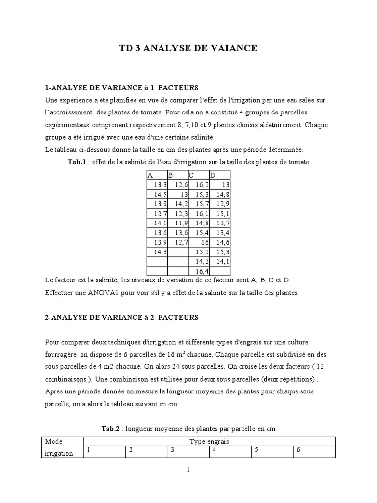 TD Anova | PDF | Hydrologie | Eau