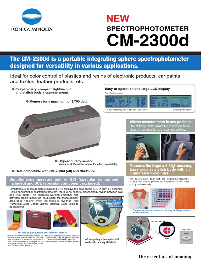Ficha Técnica CM-2300D | PDF | Spectrophotometry | Lighting