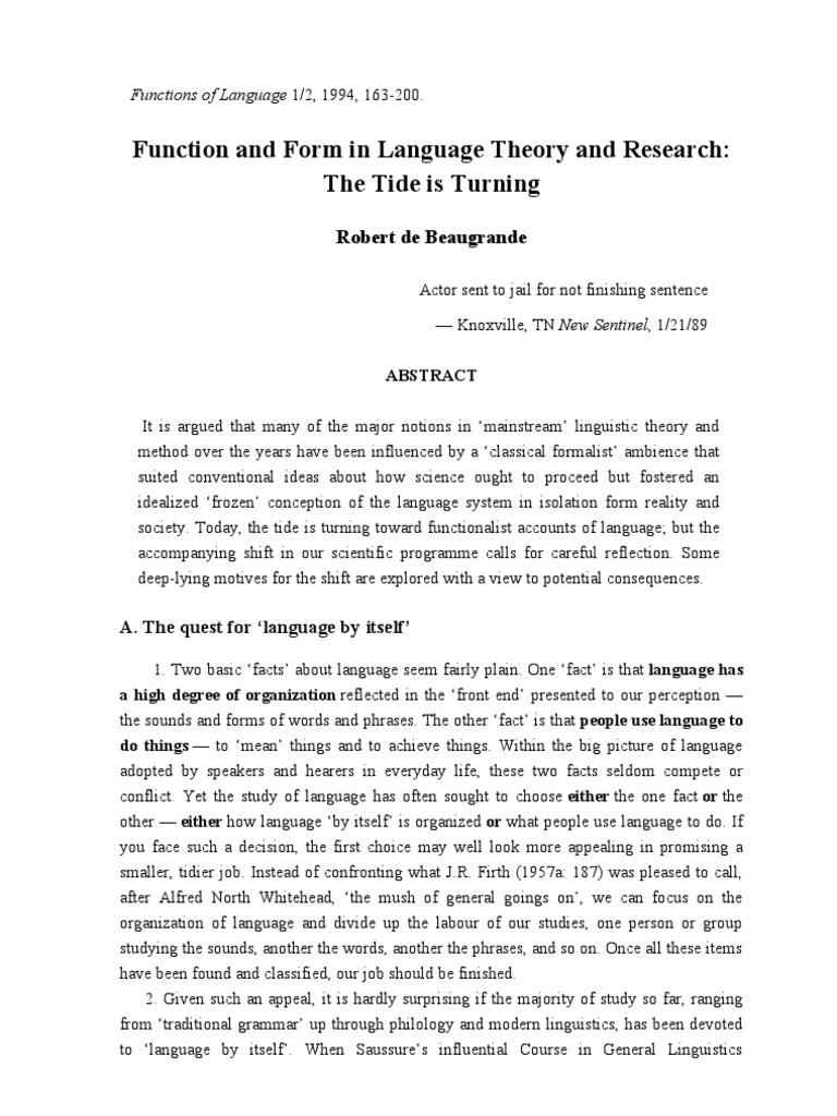 Beau Grande Form+Function | PDF | Linguistics | Syntax