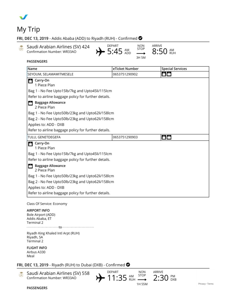 My Trip: Saudi Arabian Airlines (SV) 424 | PDF | Baggage | Aviation