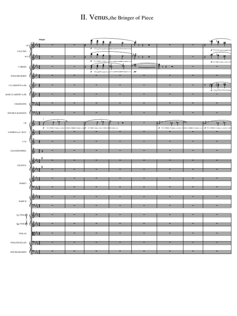 The Planets Mvt. 2 Venus The Bringer of Peace | PDF | Musical Forms ...