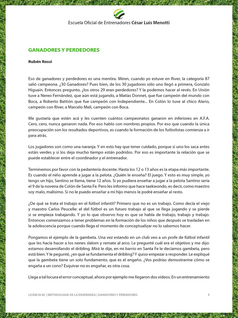 10 - Ganadores y Perdedores PDF | PDF | Asociación de Futbol ...