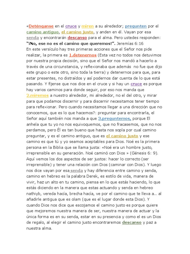 Explicación de Jeremías 6:16 | PDF | Textos Religiosos | Biblia