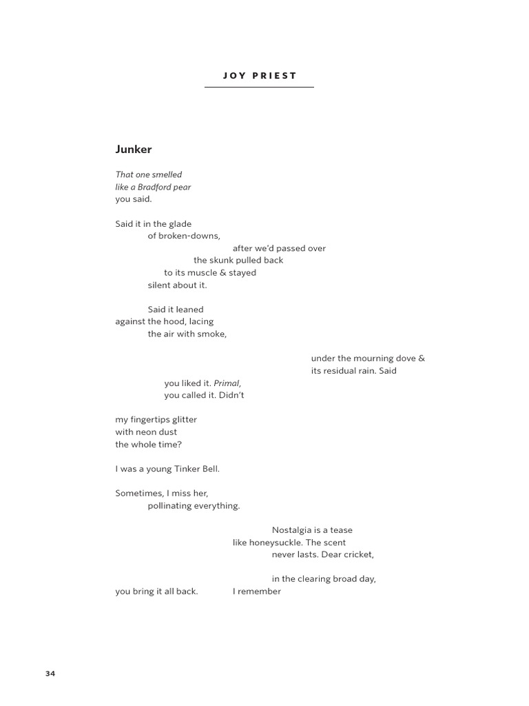 Joy Priest Poem | PDF | Magazines | Publishing