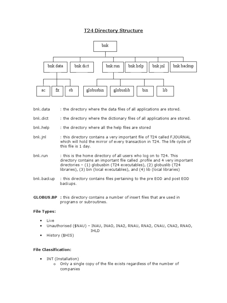 t24 Directory Structure and Core Parameter Files in t24 | PDF