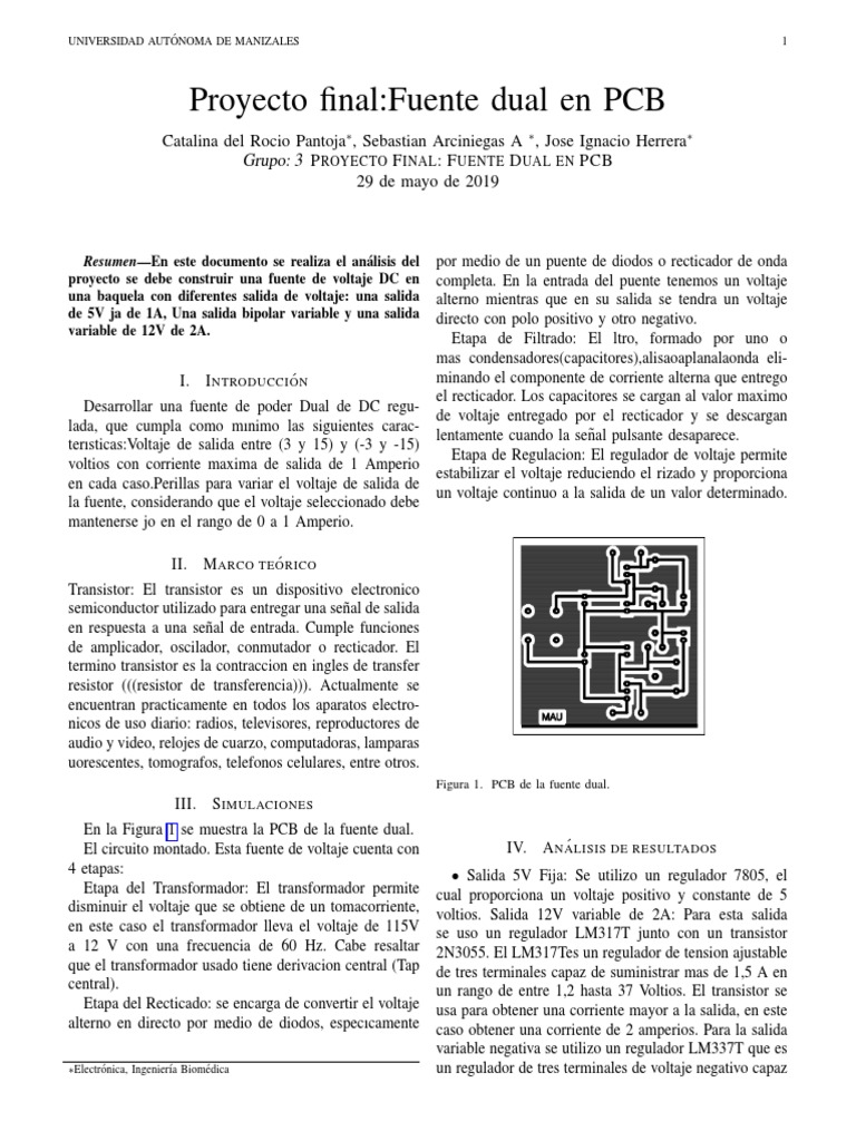 Diseño de Fuente Dual en PCB | PDF | Transistor | Transformador