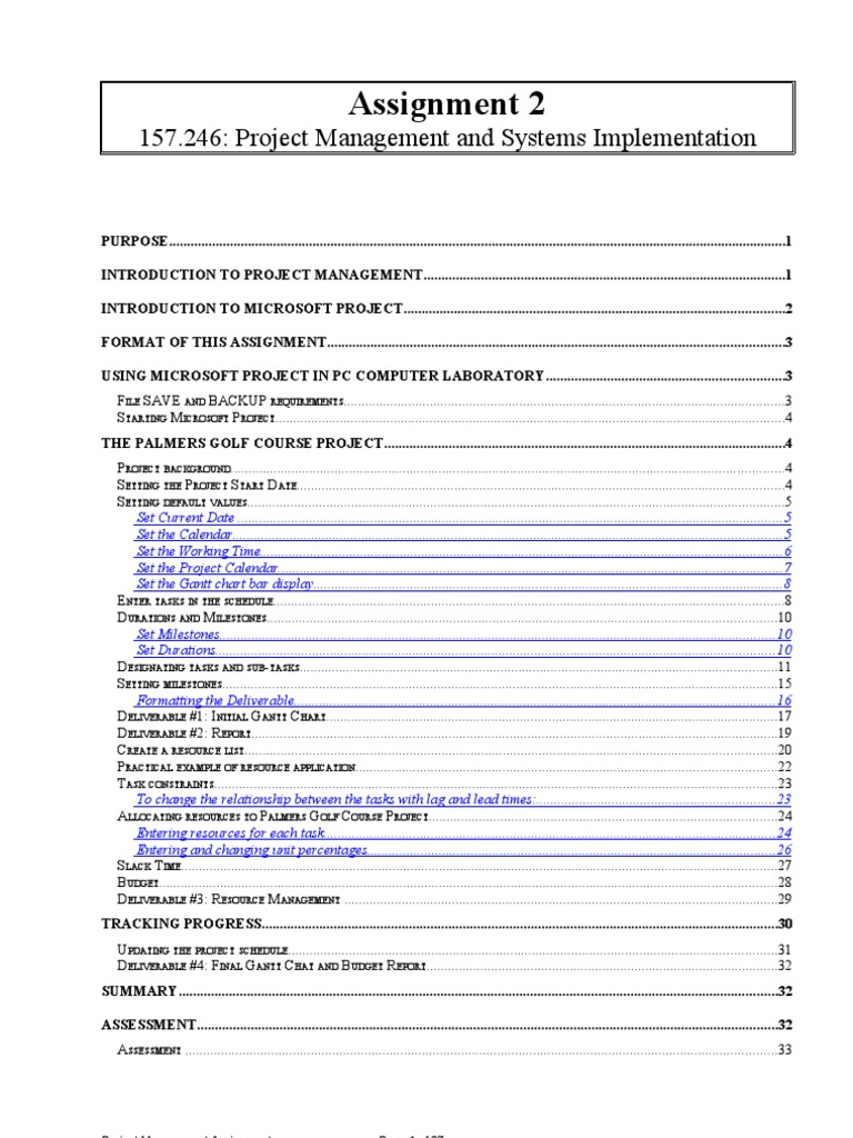 Microsoft Project Management Assignment | PDF | Business | Computers