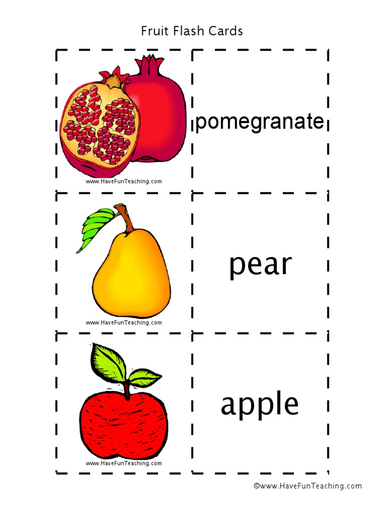 Fruit Flash Cards | PDF | Fruit | Crops