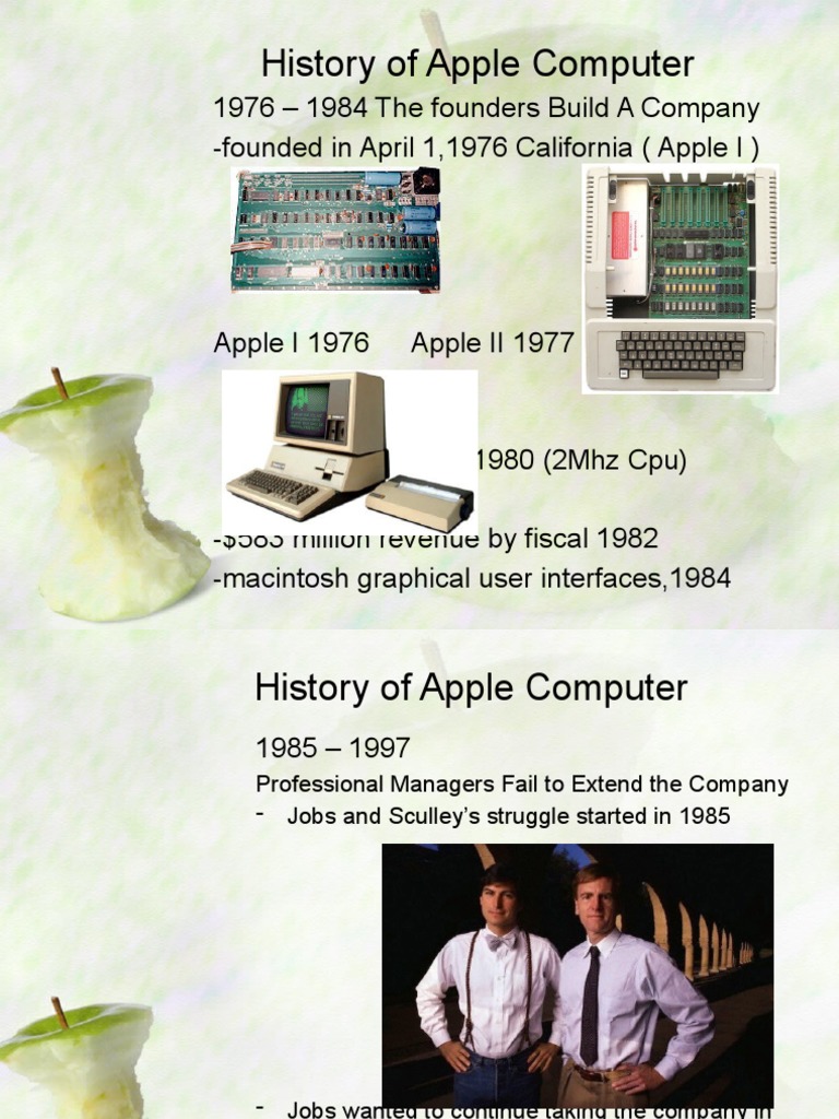 Apple's History from 1976 to Jobs' Return in 1997 | PDF | Apple Inc ...