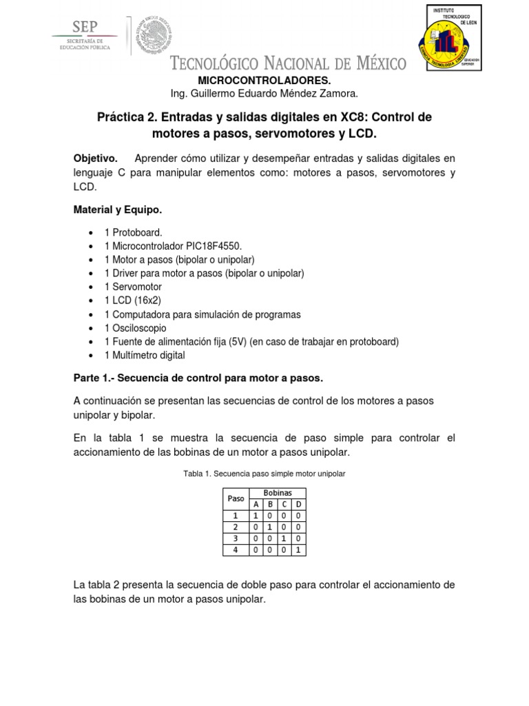 Práctica 2 - Microcontroladores | PDF | Ingenieria Eléctrica | Electrónica