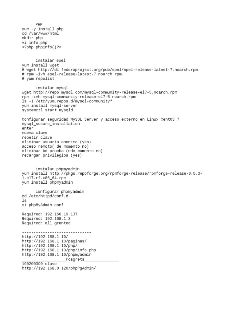 Configurar LAMP Centos 7 | PDF