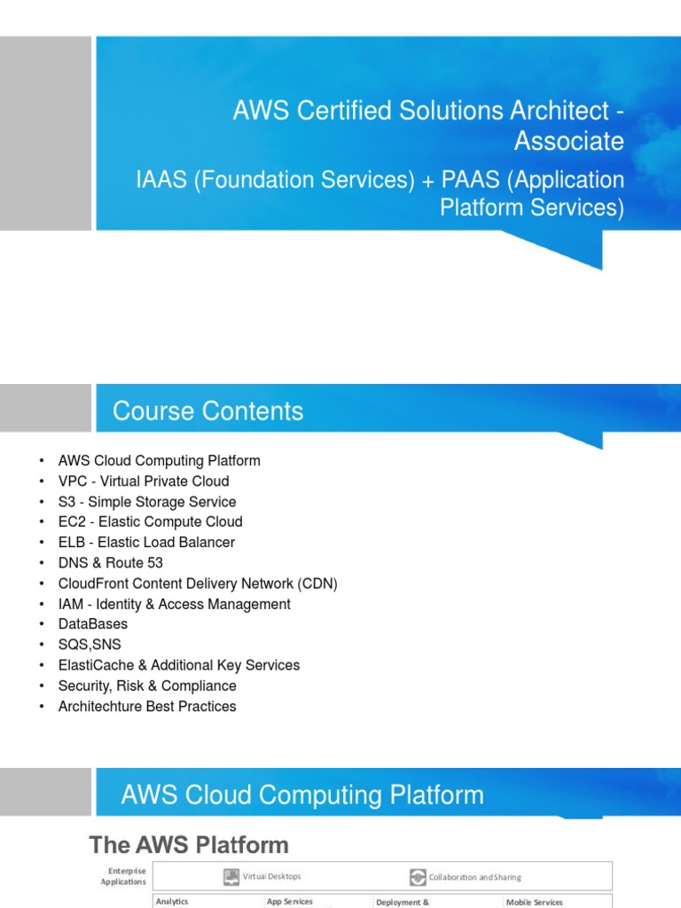 AWS Certified Solutions Architect PDF | PDF | Load Balancing (Computing ...