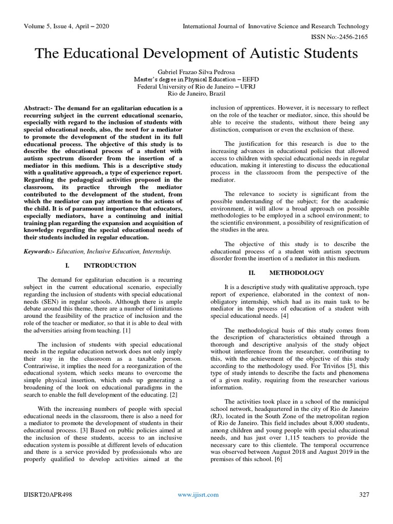 Educational Strategies for Autistic Students | PDF | Career & Growth