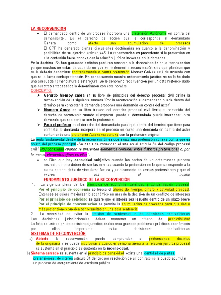 La Reconvención | PDF | Ley procesal | Reconvención