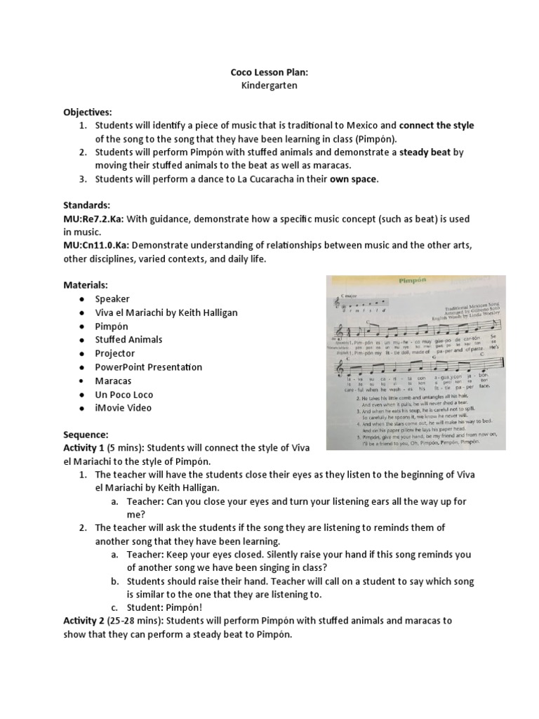 Coco Lesson Plan | PDF | Teachers | Entertainment (General)