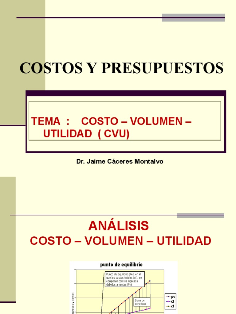 Planif-4-Costo Volumen Utilidad | PDF | Costo | Oferta (economía)