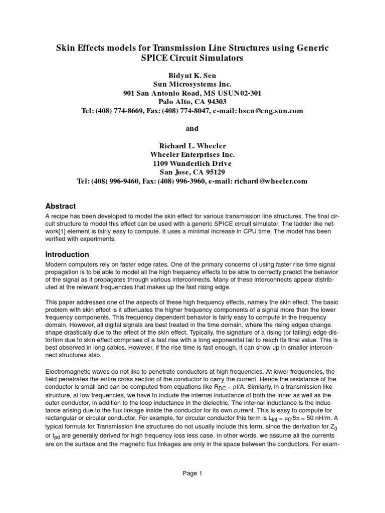 Skin Effect | PDF | Inductance | Transmission Line