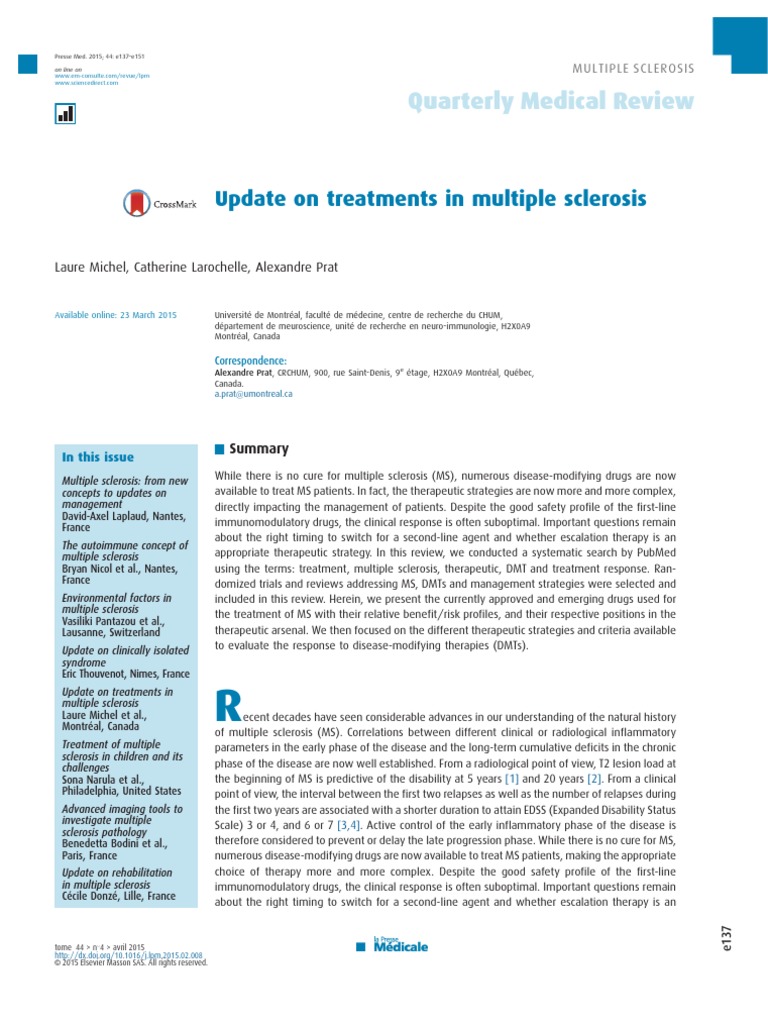 Multiple Sclerosis | PDF | Multiple Sclerosis | Therapy