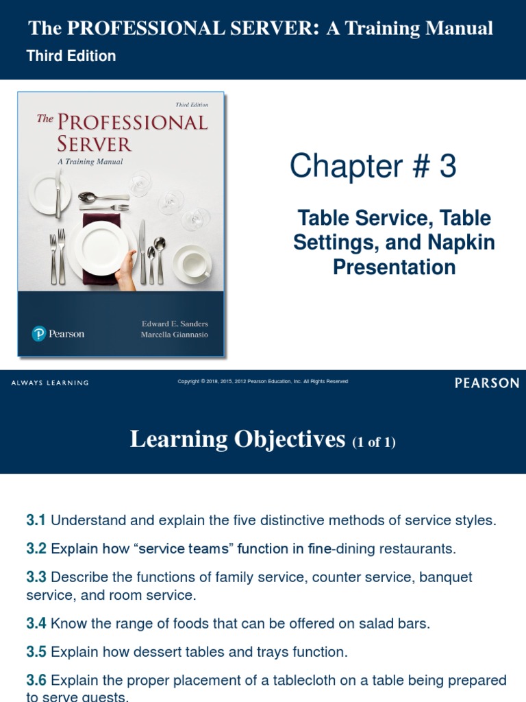 Chapter # 3: The Professional Server A Training Manual | PDF ...