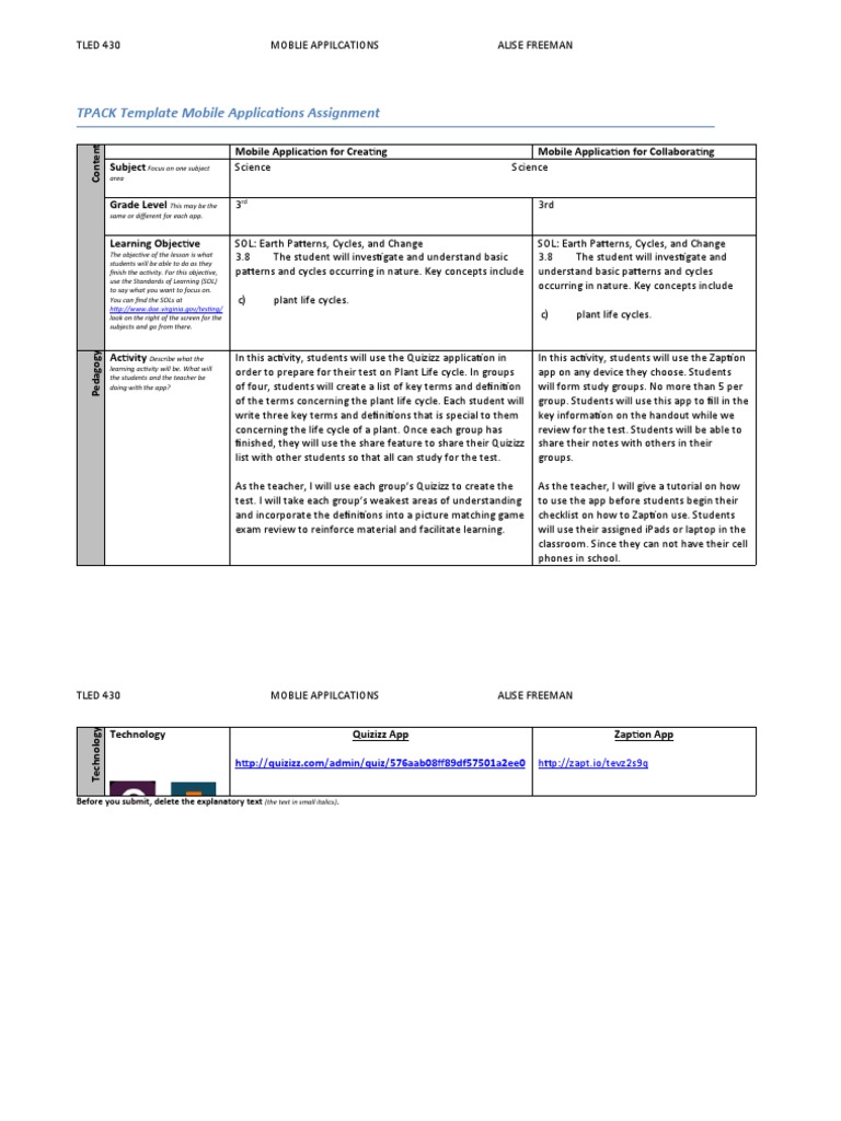 Tpack App Review Template 1 | PDF | Mobile App | Teachers