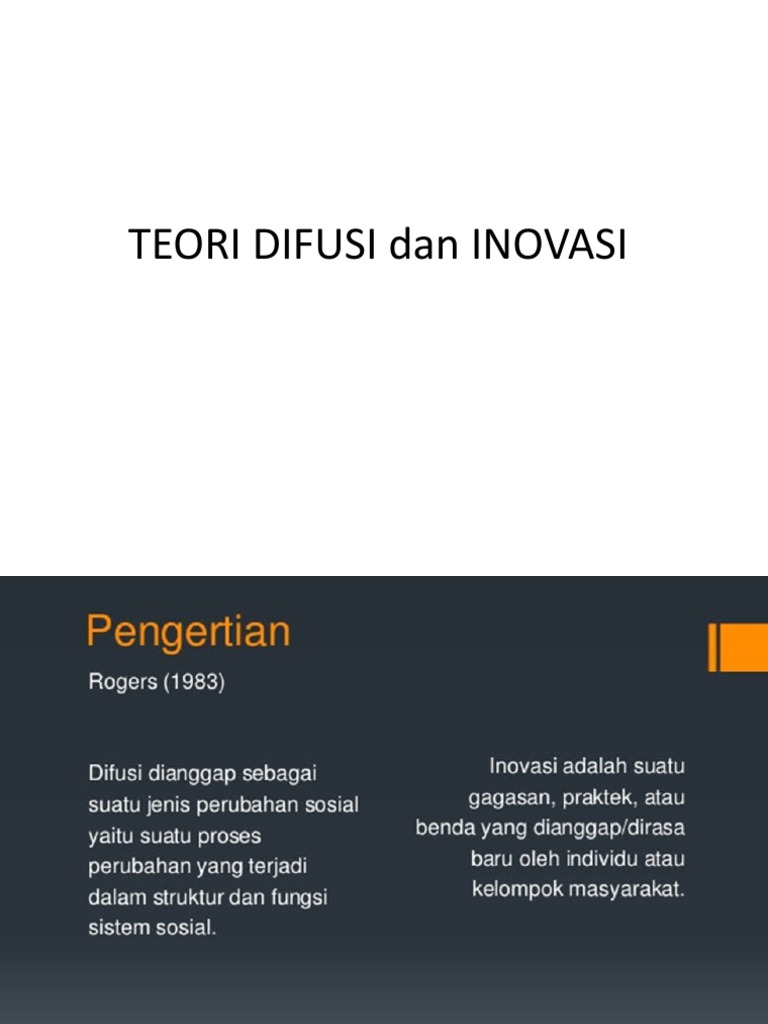 TEORI DIFUSI Dan INOVASI | PDF