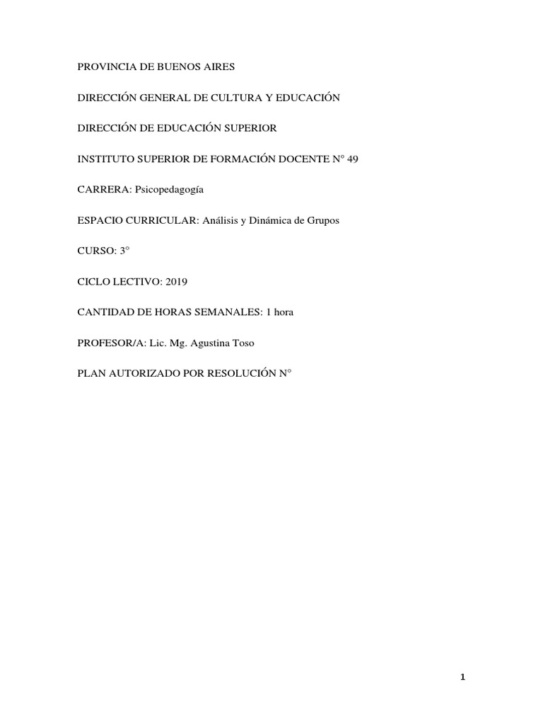 Programa Análisis de La Dinamica Grupal | PDF | Prueba (evaluación) | Maestros