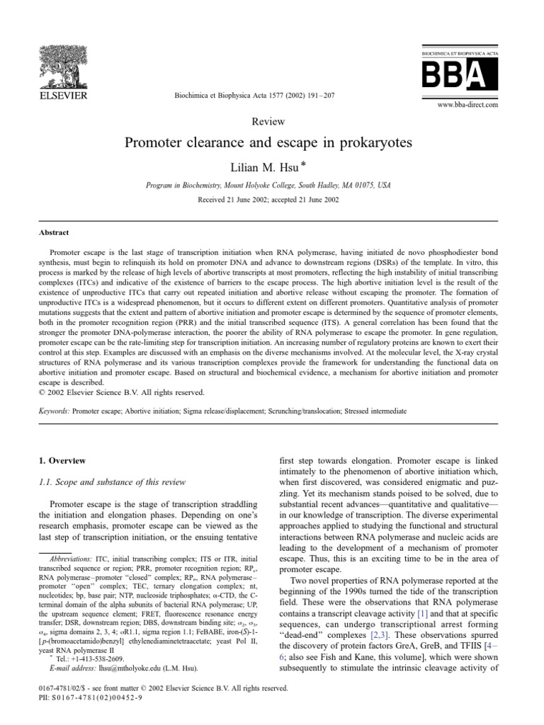 Promoter Clearance | PDF | Promoter (Genetics) | Repressor
