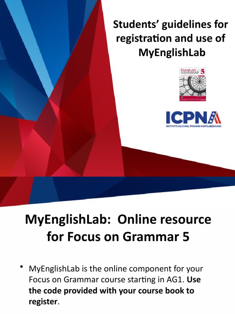 Students' Guidelines For Registration and Use of Myenglishlab | PDF ...