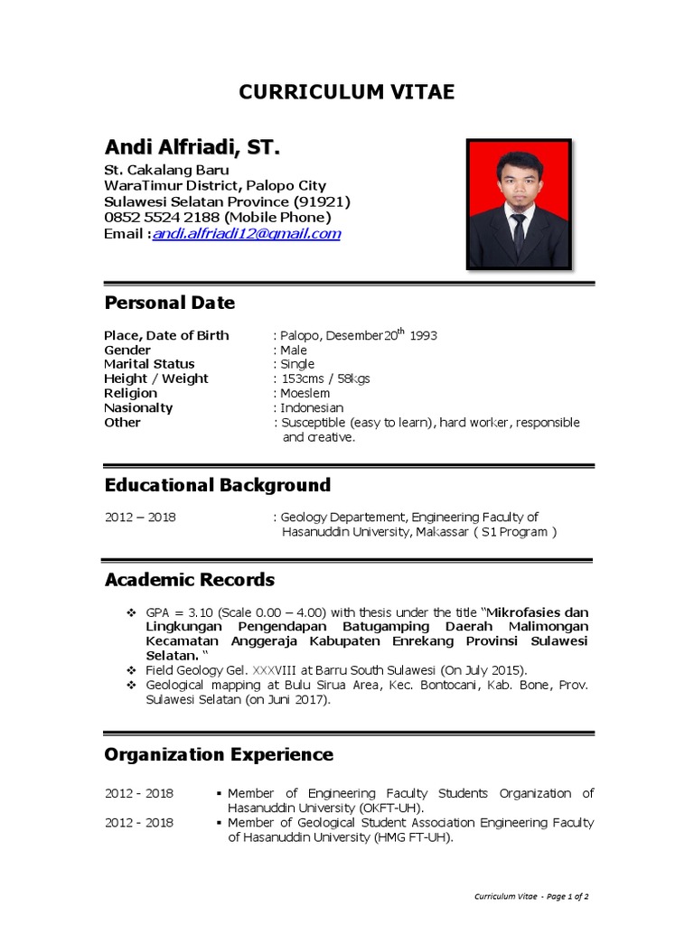 Curriculum Vitae (CV) PDF | PDF