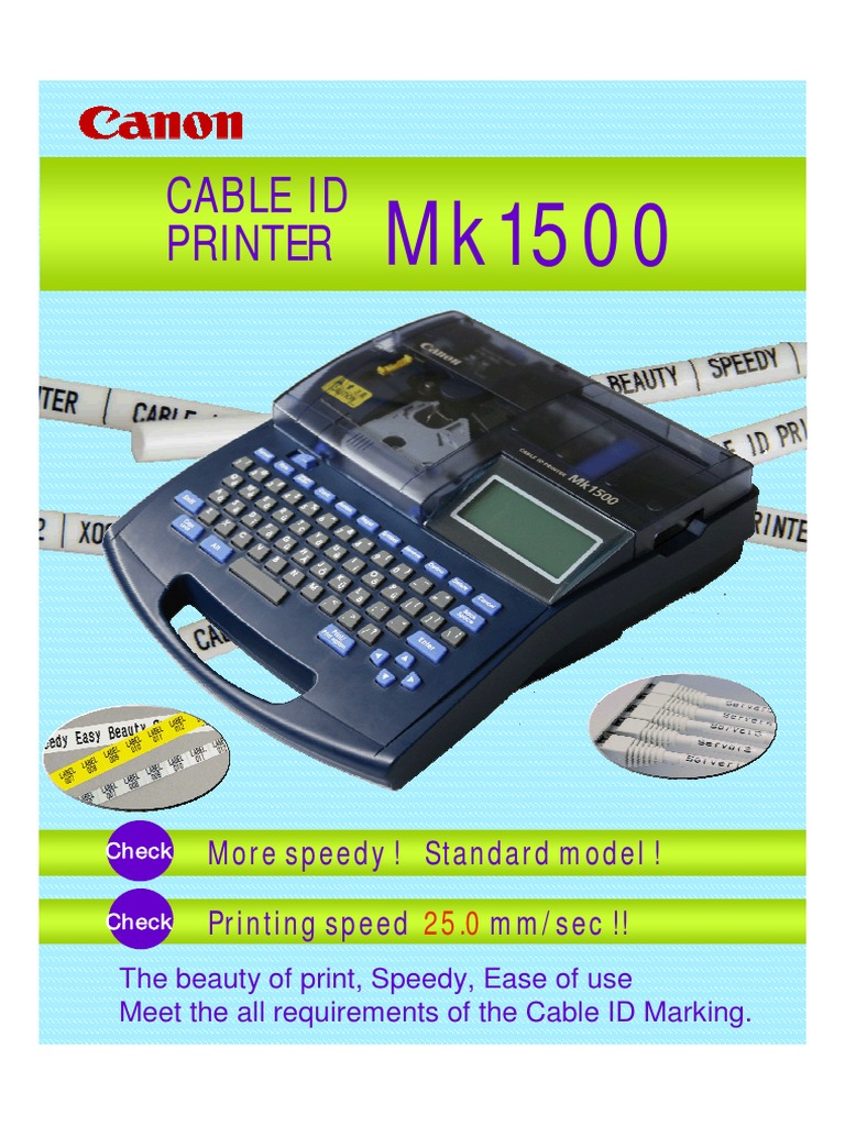 Cable Id Printer: More Speedy ! Standard Model ! Printing Speed Mm/sec ...