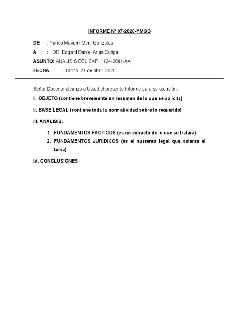 Modelo de Informe de Laboral | PDF