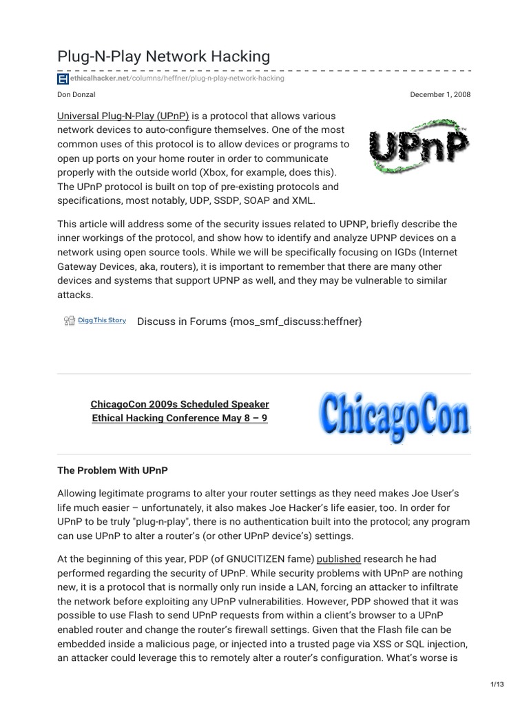 Plug N Play Network Hacking | PDF