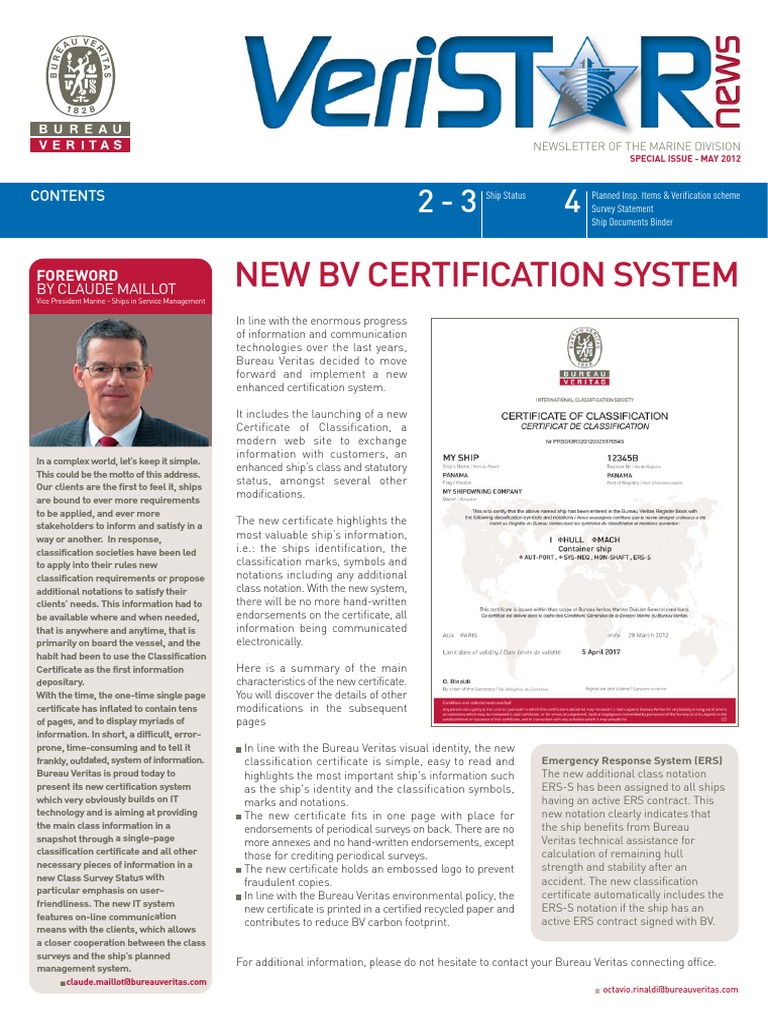 New BV Certification System: Foreword | Download Free PDF | Ships