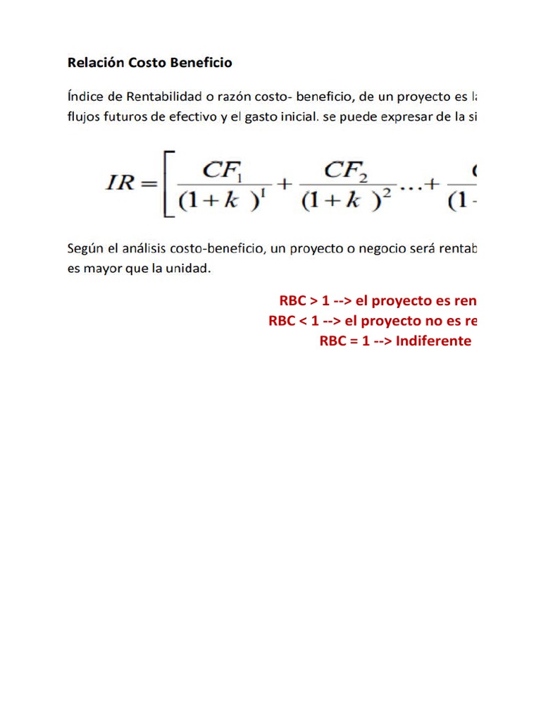 Relación Beneficio Costo-2 | PDF
