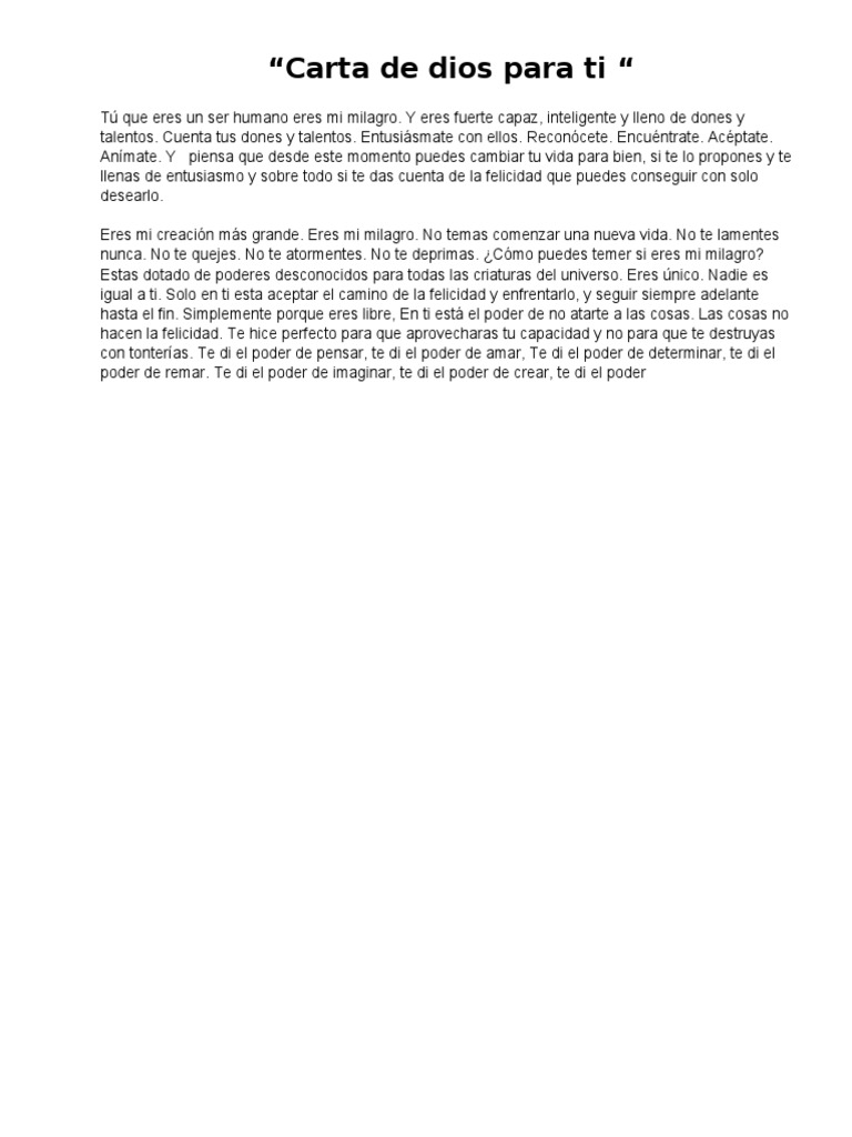 Carta de Dios para Ti | PDF