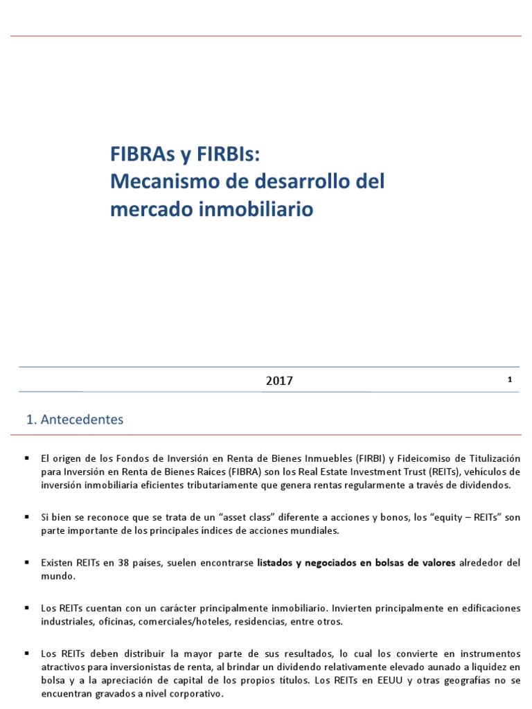 Taller I&I 2017 6-2 FIBRAS & FIRBIS JA - Razuri | PDF | Fideicomiso de ...