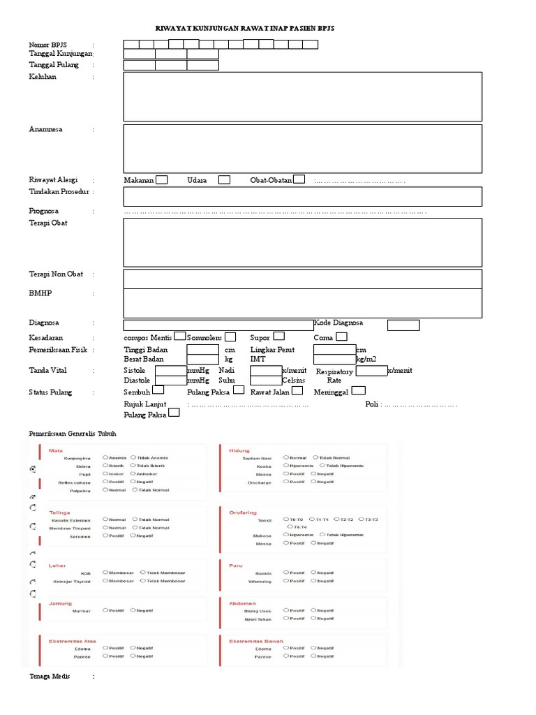 Format Formulir Klaim Pelayanan Primer | PDF