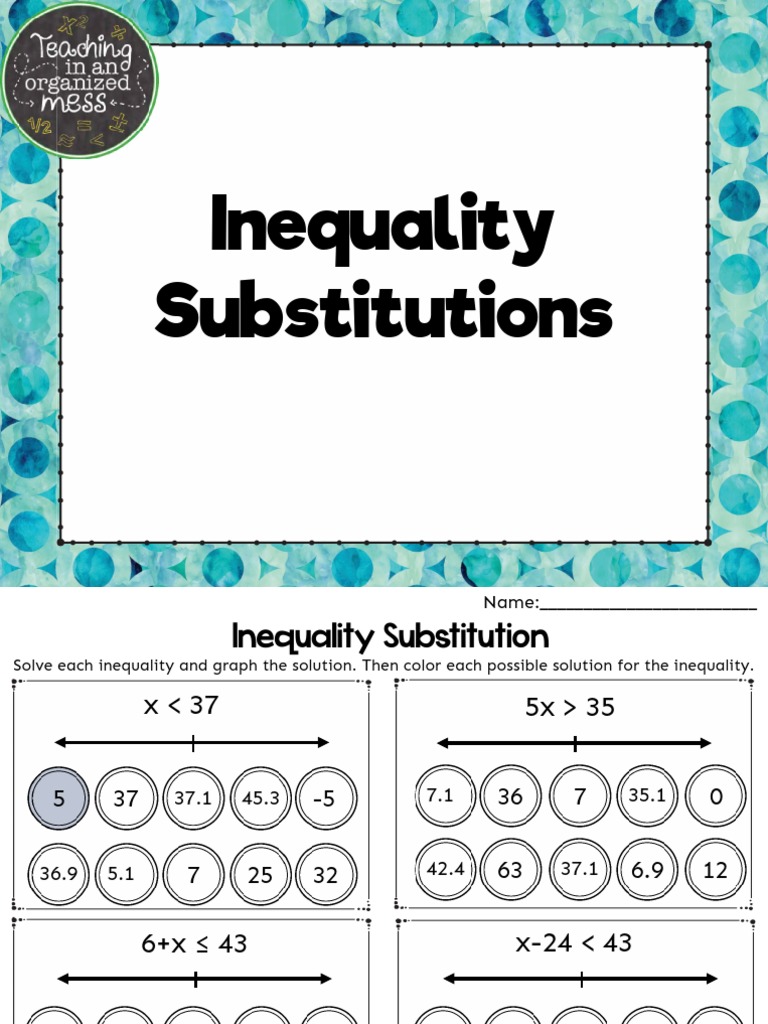 One Step Inequality Substitution FREEBIE | PDF | Copyright Law | Law