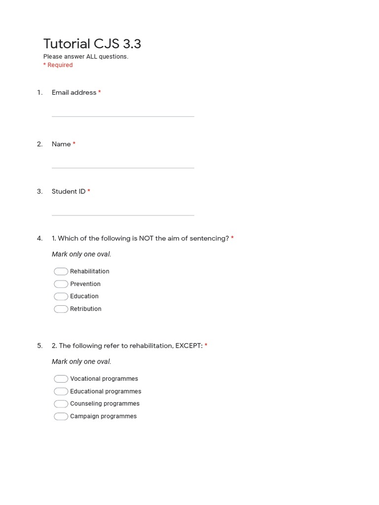 Tutorial CJS 3.3 - Google Forms | PDF