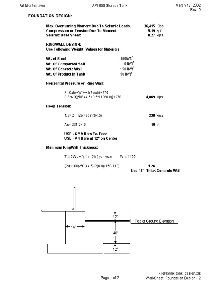 Tank Foundation Design | PDF | Concrete | Continuum Mechanics