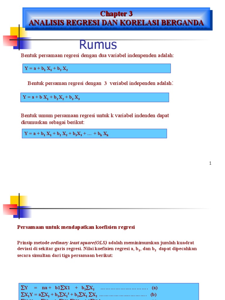 3-Regresi and Korelasi Berganda | PDF | Metode & Bahan Ajar