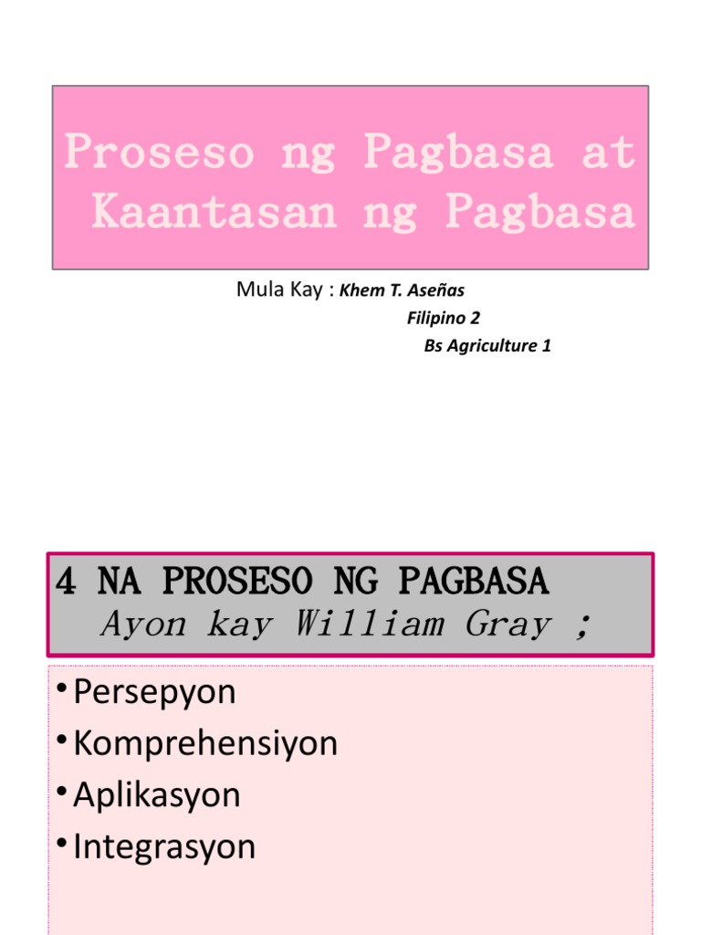 Proseso NG Pagbasa | PDF