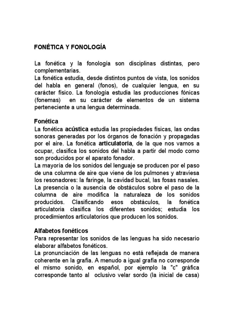 5..FONÉTICA y FONOLOGIA | PDF | Fonética | Fonema