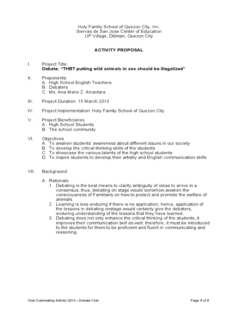 Proposal Debate - Animal | PDF | Behavior Modification | Communication